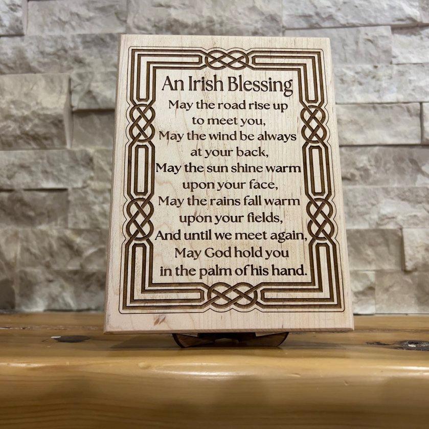 Irish Blessing Maple Sign for Wall/shelf/desk– Celtic Knot Housewarming ...