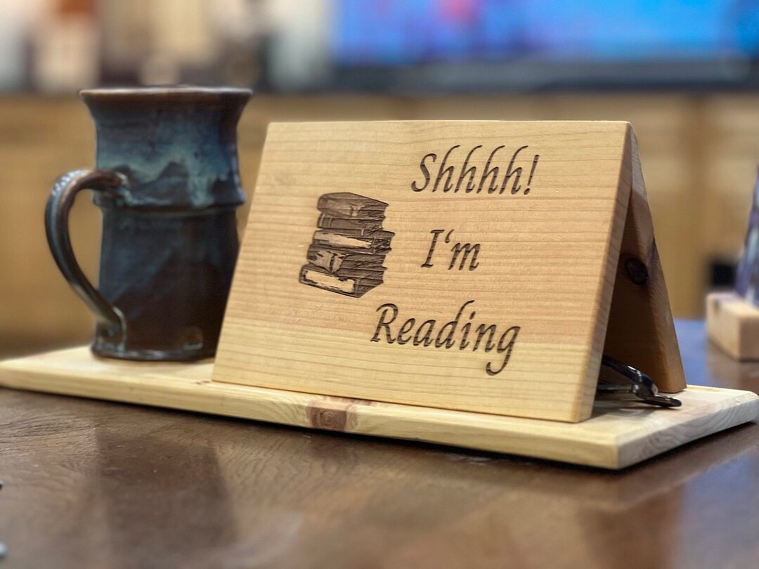 Book Valet Night Stand End Table Book Placeholder Valet Gift for Book Lovers Kindle Tablet iPad ...