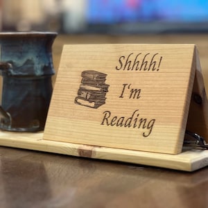 Book Valet Night Stand End Table Book Placeholder Valet Gift for Book Lovers Kindle Tablet iPad ...