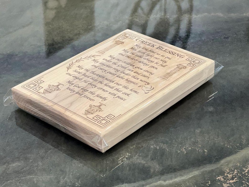 Greek House Blessing Plaque –solid Maple "may Love Bind Us" Stand ...