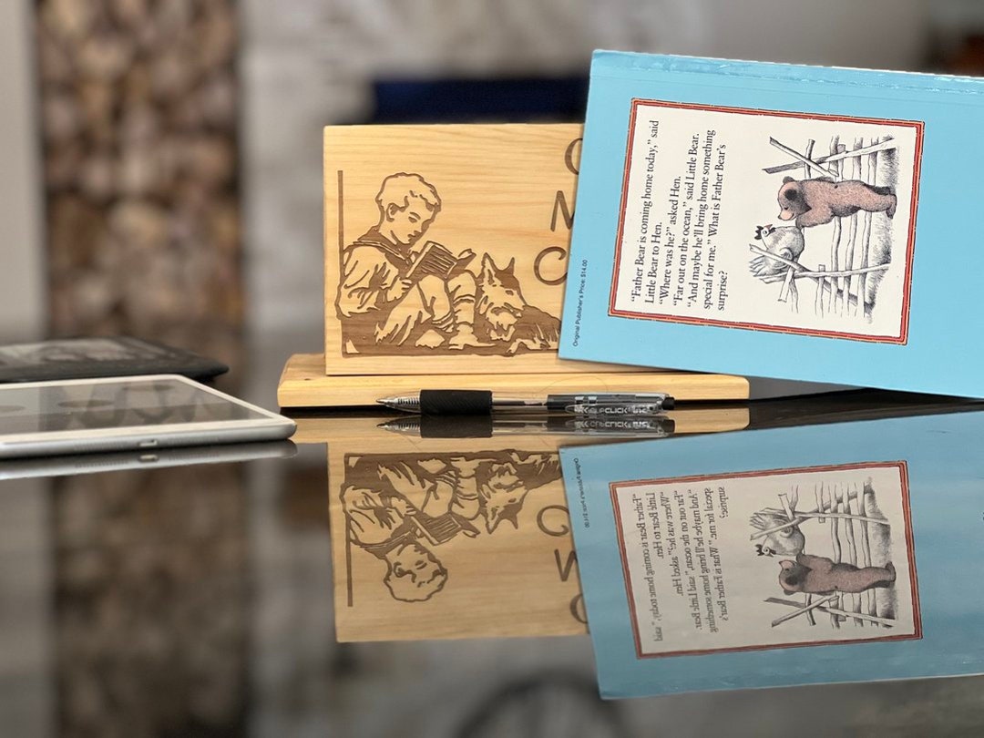 Laser Engraved Cedar Book Valet: "one More Chapter" & "i Read and I Know Things" - Etsy