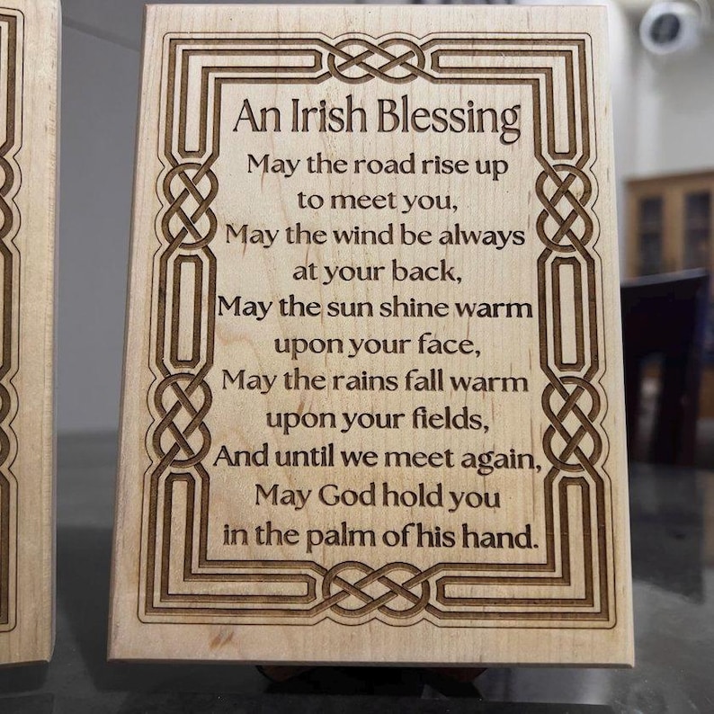 Irish Blessing Maple Sign for Wall/shelf/desk– Celtic Knot Housewarming ...