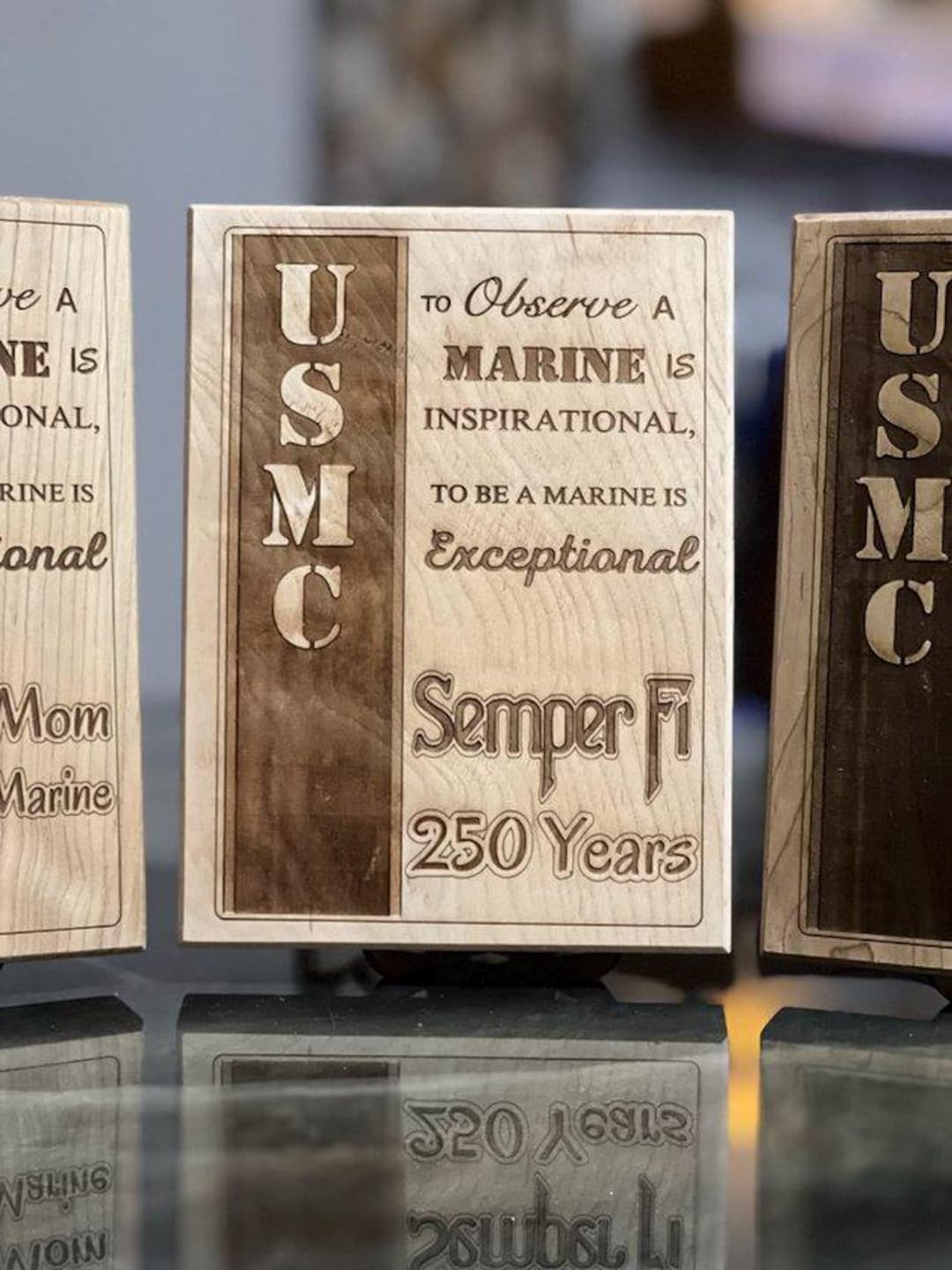 USMC 250th Anniversary Plaque – Solid Maple - Semper Fi - Etsy