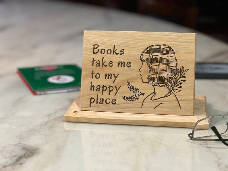 Cedar Book Valet, Laser Engraved Reading Rest, "one More Chapter" - Etsy