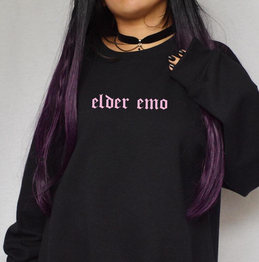 Elder Emo Embroidered Crewneck | Trendy Sweatshirt | Gift for Her | as ...