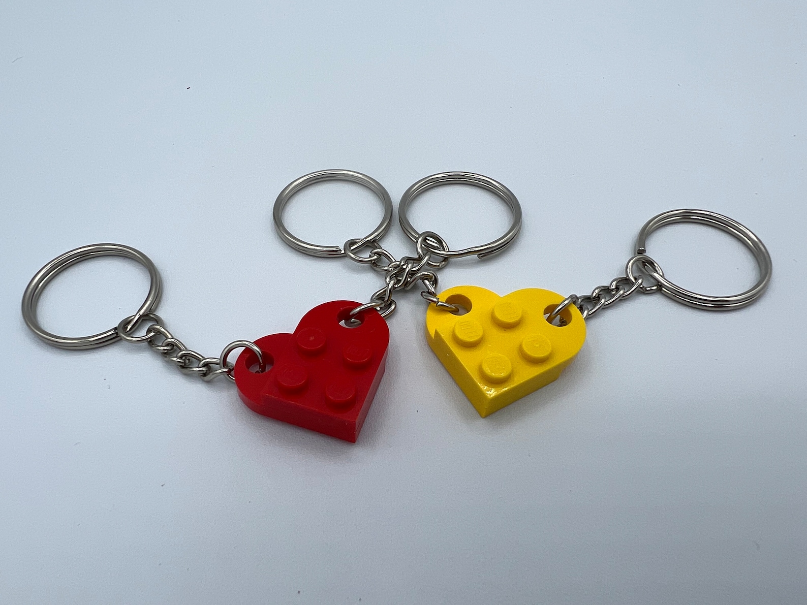 Heart Keychain Set Made With Genuine LEGO® Matching - Etsy