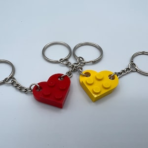 Heart Keychain Set - Made With Genuine LEGO® - Matching Keychains, Gift ...