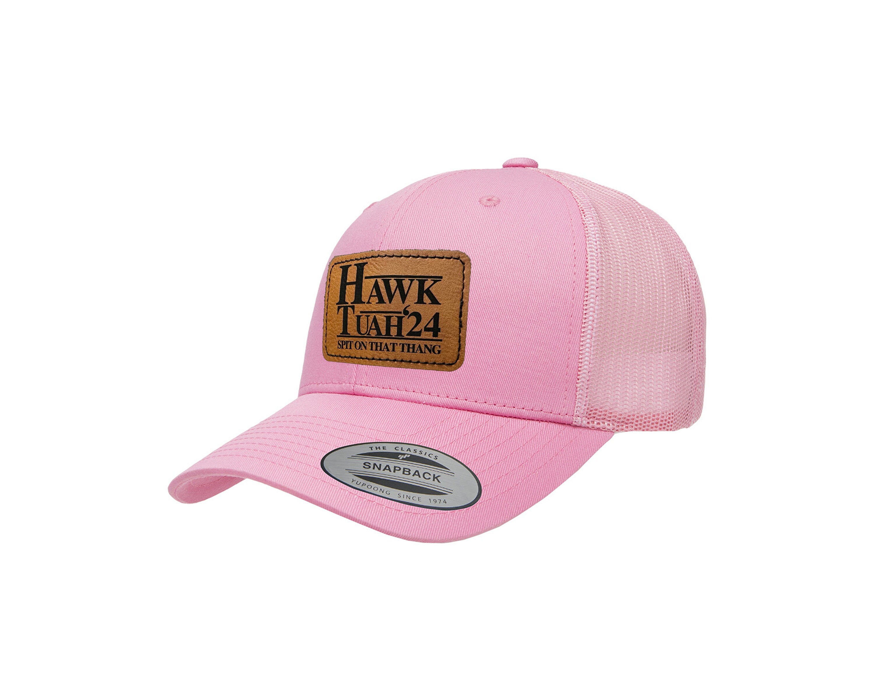 Hawk Tuah Spit on That Thang Trucker Hat Snapback With Leather Patch ...