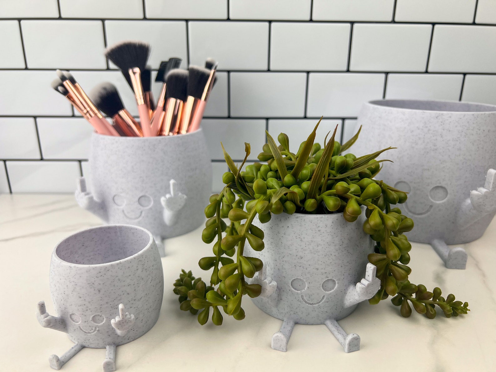 Middle Finger Happy Planter in ALL Colors Kawaii Planter, Planter With ...