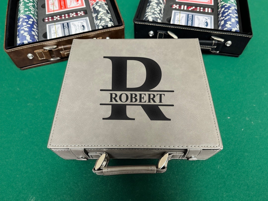 Engraved Poker Set, Personalized Poker Gift Set, Poker Gift Set for Men ...