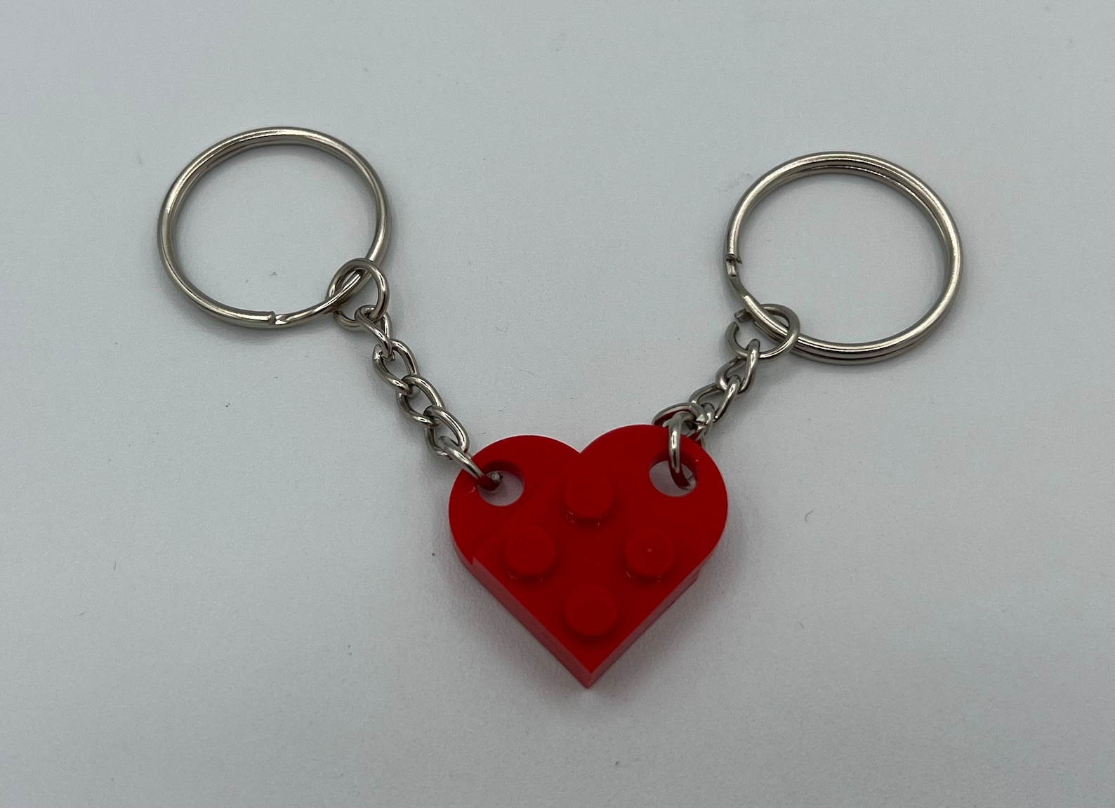 Heart Keychain Set Made With Genuine LEGO® Matching - Etsy