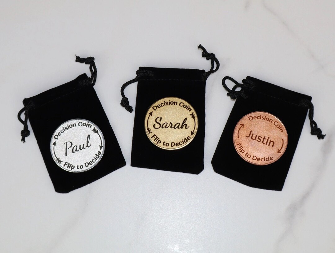 Personalized Metal Decision Maker Coin | Argument Solver | Engraved ...