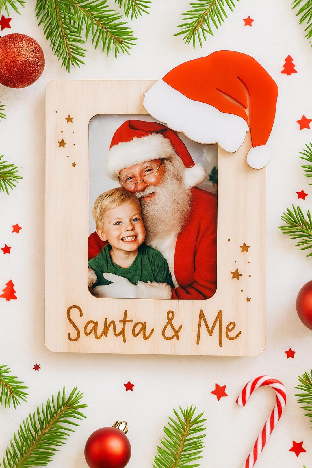 Santa and Me Photo Frame Ornament, Fridge Magnet, as Seen on Tiktok ...