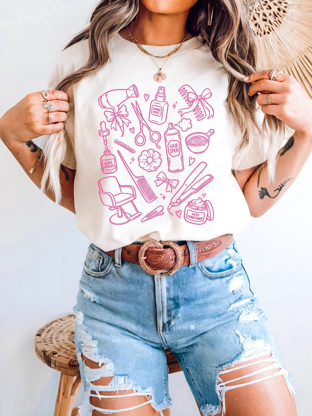 Comfort Colors® Cosmetology Doodle Shirt, Stylist Graphic Tee, Gift for ...