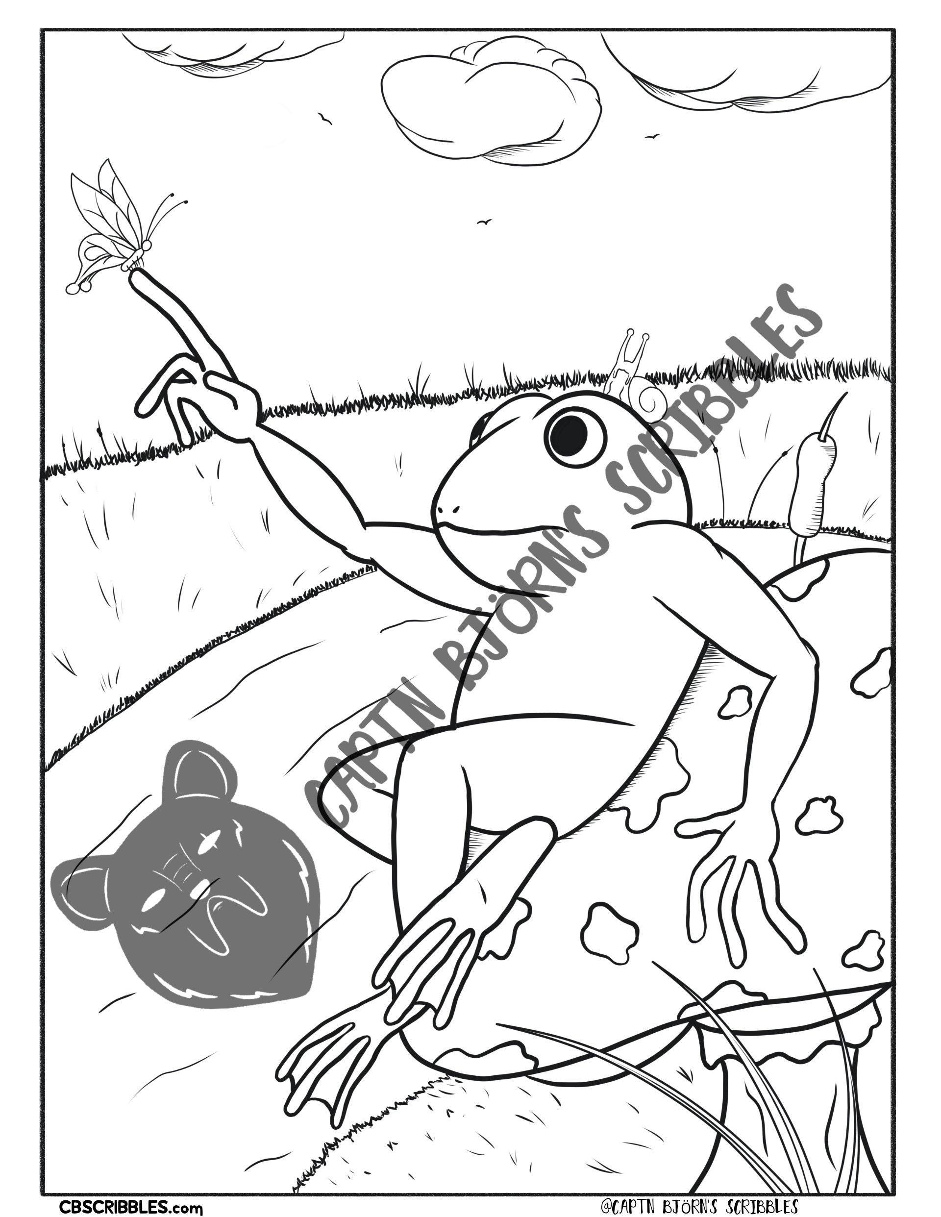 Jumping Frog Coloring Page