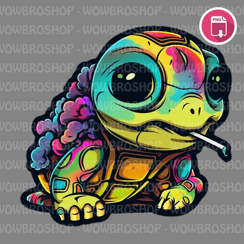 Trippy Weed Turtle, 2 DESIGNS, 420 PNG, Cannabis PNG, T-shirt Design ...