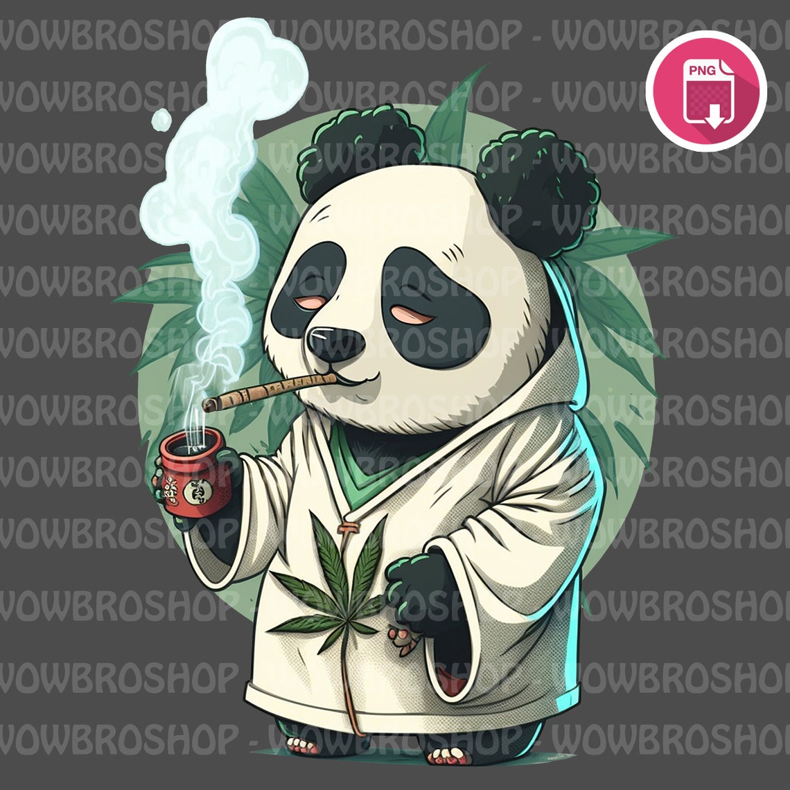 Stoned Panda, PNG Bundle, Weed Smoking Animal, PNG, Cannabis PNG, T ...