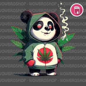 Stoned Panda, PNG Bundle, Weed Smoking Animal, PNG, Cannabis PNG, T ...