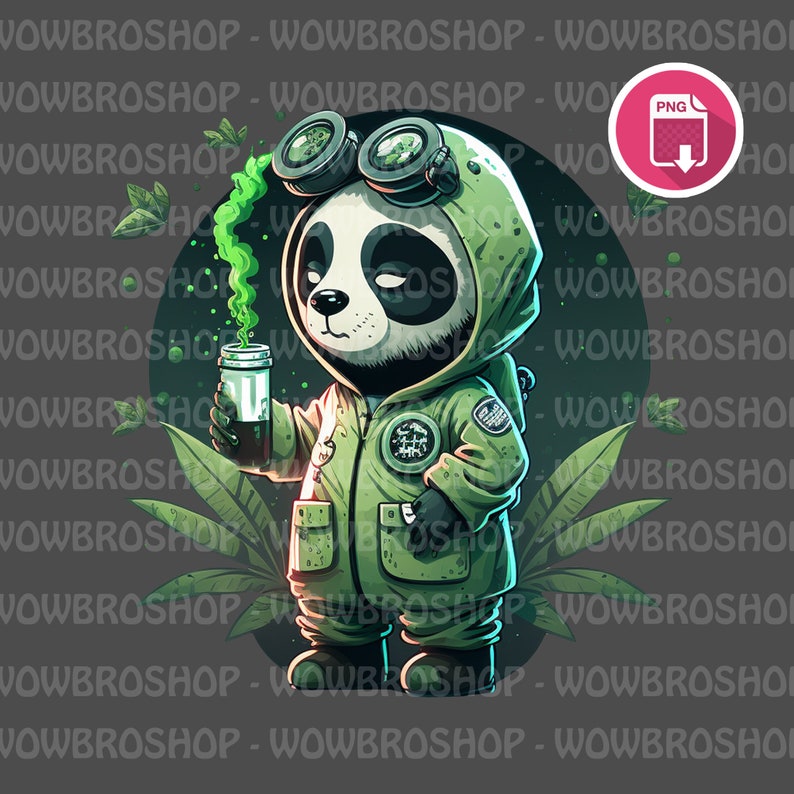 Stoned Panda, PNG Bundle, Weed Smoking Animal, PNG, Cannabis PNG, T ...