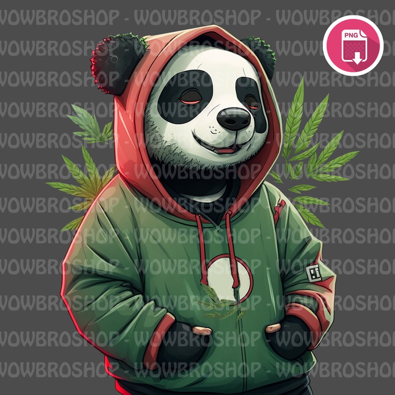 Stoned Panda, PNG Bundle, Weed Smoking Animal, PNG, Cannabis PNG, T ...