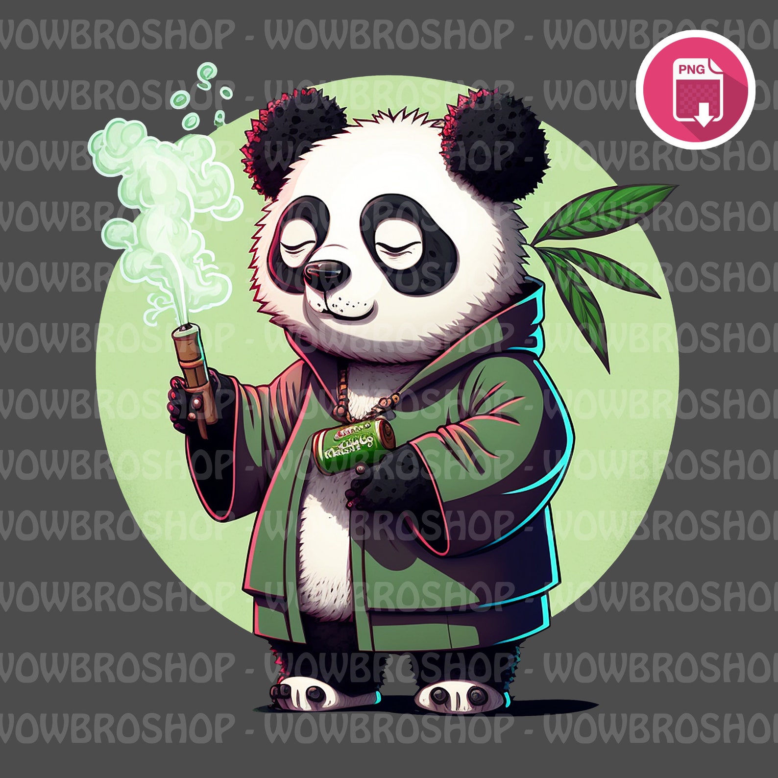 Stoned Panda, PNG Bundle, Weed Smoking Animal, PNG, Cannabis PNG, T ...