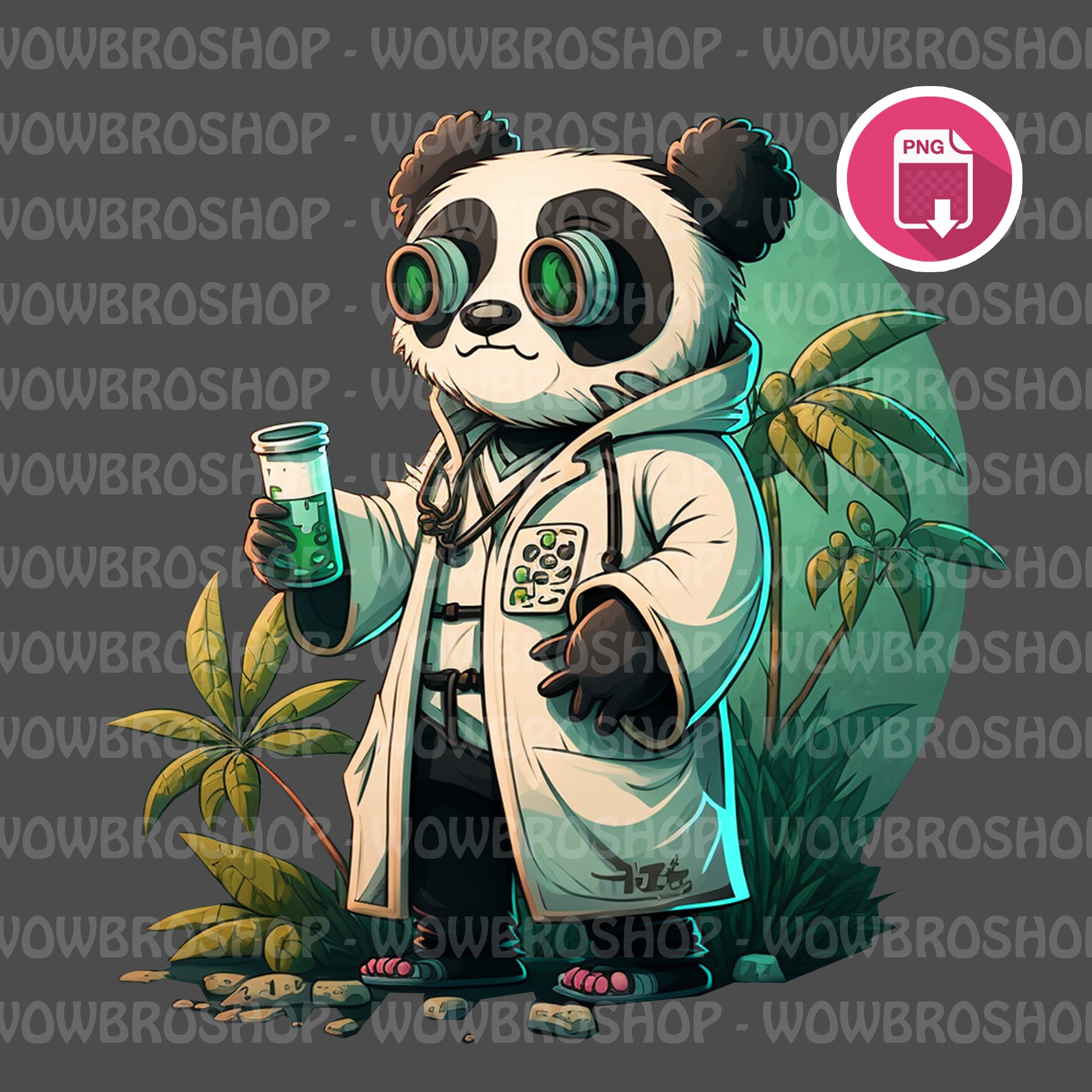 Stoned Panda, PNG Bundle, Weed Smoking Animal, PNG, Cannabis PNG, T ...
