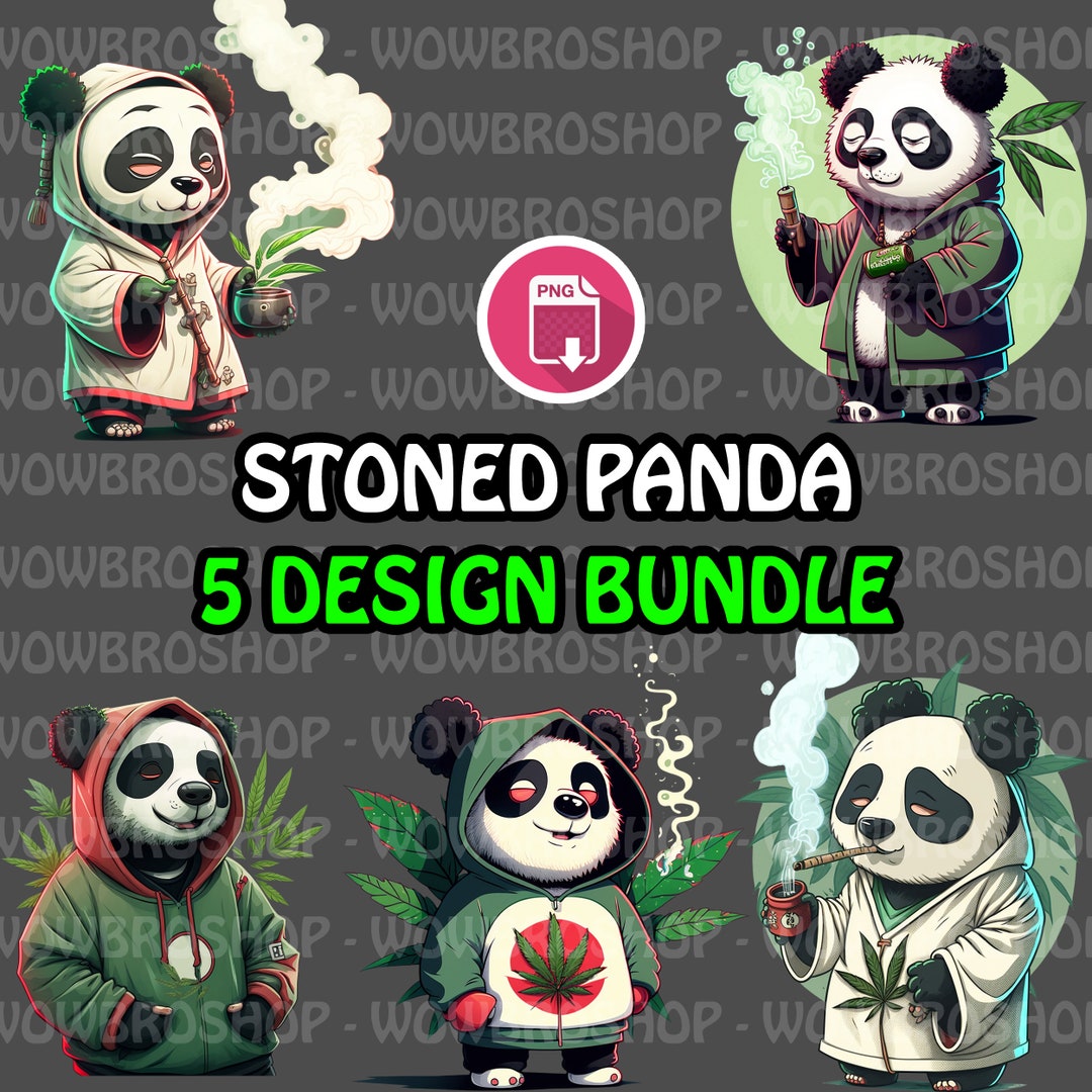 Stoned Panda, PNG Bundle, Weed Smoking Animal, PNG, Cannabis PNG, T ...