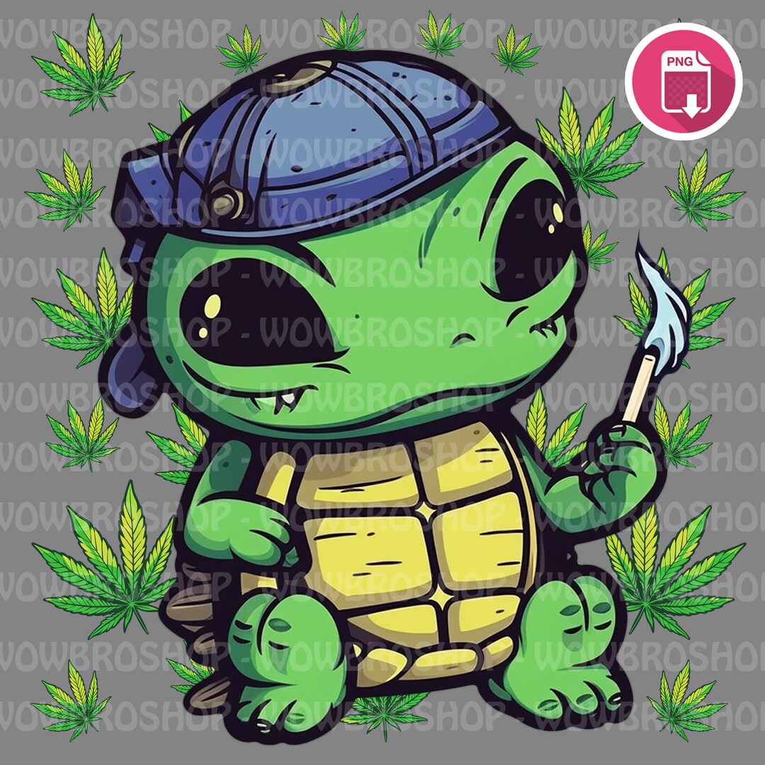 Weed Turtle 2 DESIGNS 420 PNG Cannabis PNG T-shirt Design - Etsy