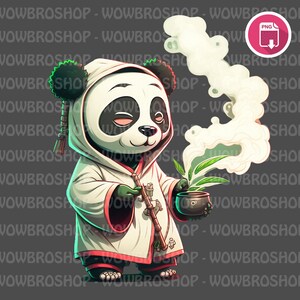 Stoned Panda, PNG Bundle, Weed Smoking Animal, PNG, Cannabis PNG, T ...