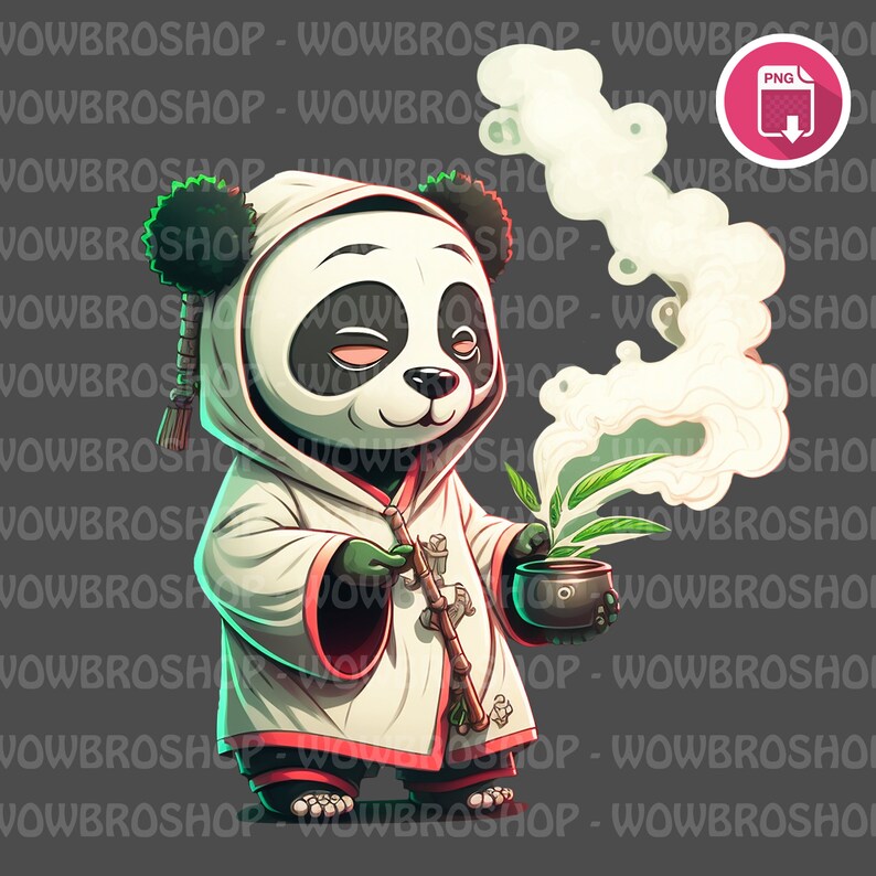 Stoned Panda, PNG Bundle, Weed Smoking Animal, PNG, Cannabis PNG, T ...