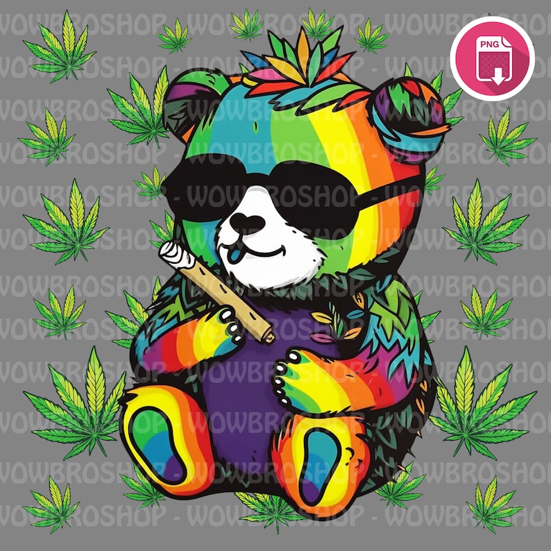 Trippy Weed Panda 2 DESIGNS 420 PNG Cannabis PNG T-shirt - Etsy