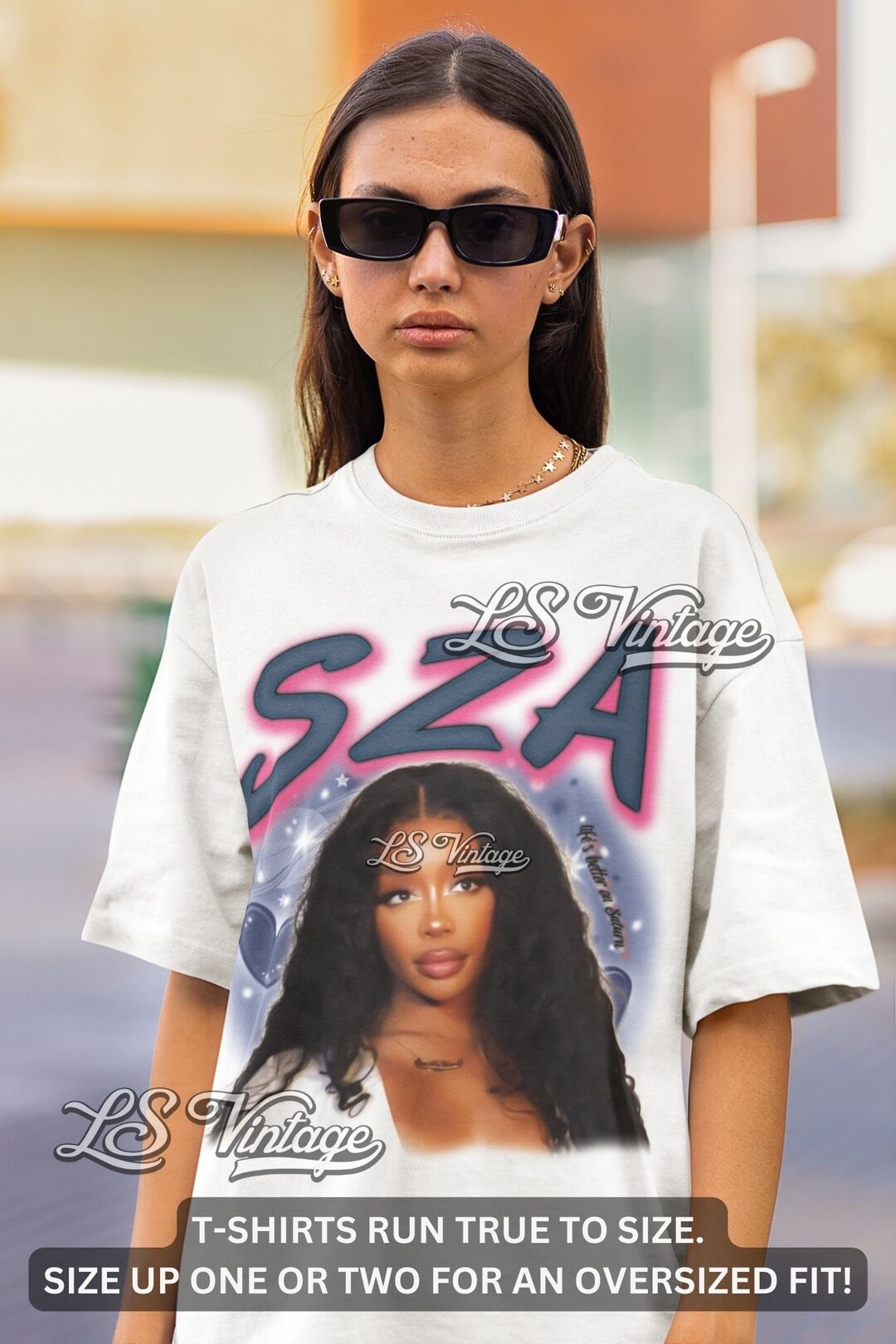 SZA Saturn Shirt Vintage SZA Graphic Tee Airbrush Sos Ctrl Good Days ...