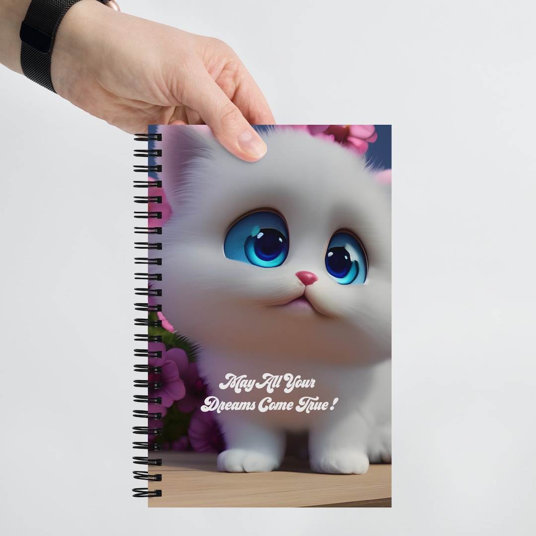 Spiral Notebook Cute Kitten AI Art May All Your Dreams Come True ...