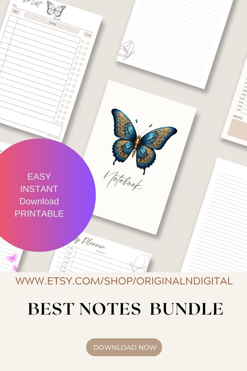Butterfly Notebook Cover: Planner, to Do List (digital Download) - Etsy