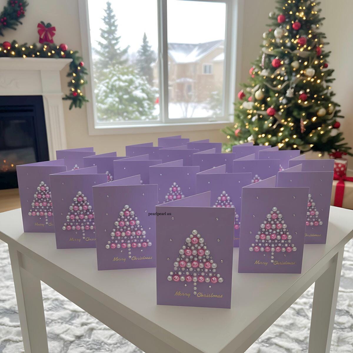 Most Wanted Christmas Purple Greeting Cards A6 , Holiday Xmas Card With ...