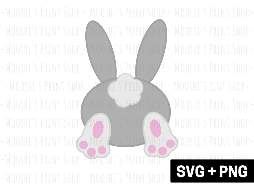 Bunny Butt Clipart Bundle, Easter Cottontail Bunny Tail Ears Graphics ...