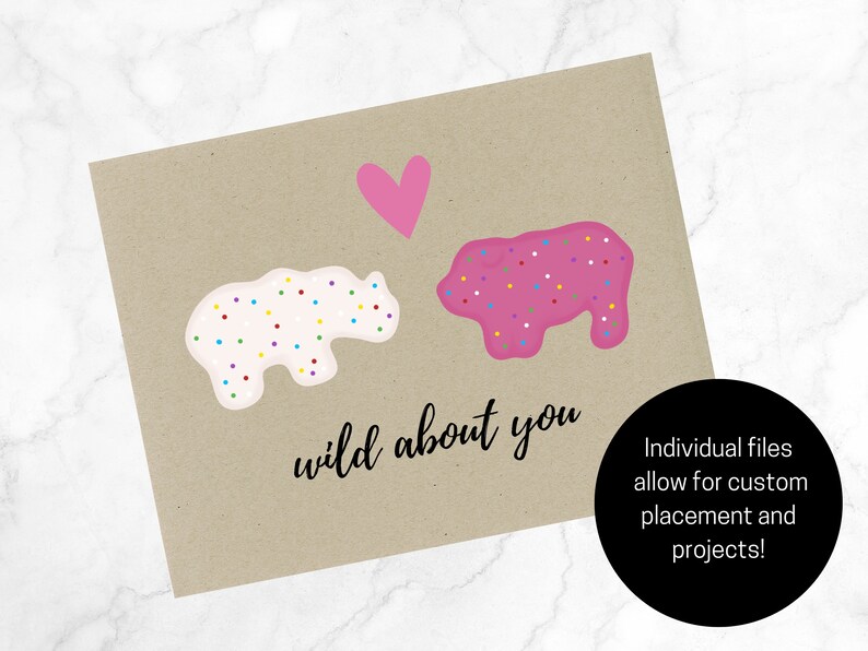 Frosted Circus Animal Cookies Clipart, Pink and White Sprinkle Design ...