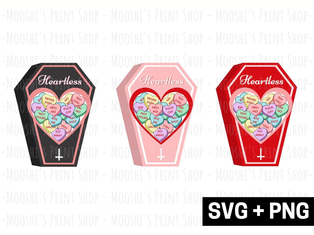 Cute Anti Valentine's Day Graphic, Spooky Goth Coffin Image SVG ...