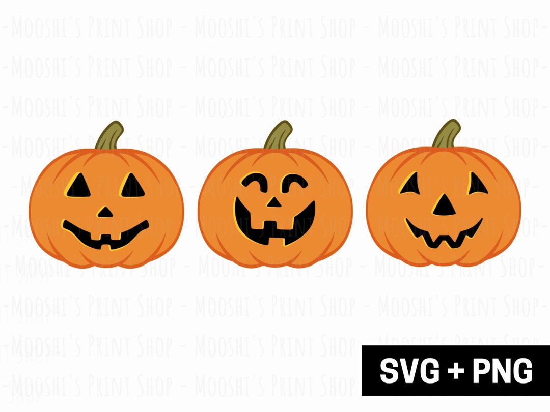 Jack O Lantern Pumpkin Clipart Bundle, Halloween Carved Pumpkin Faces ...