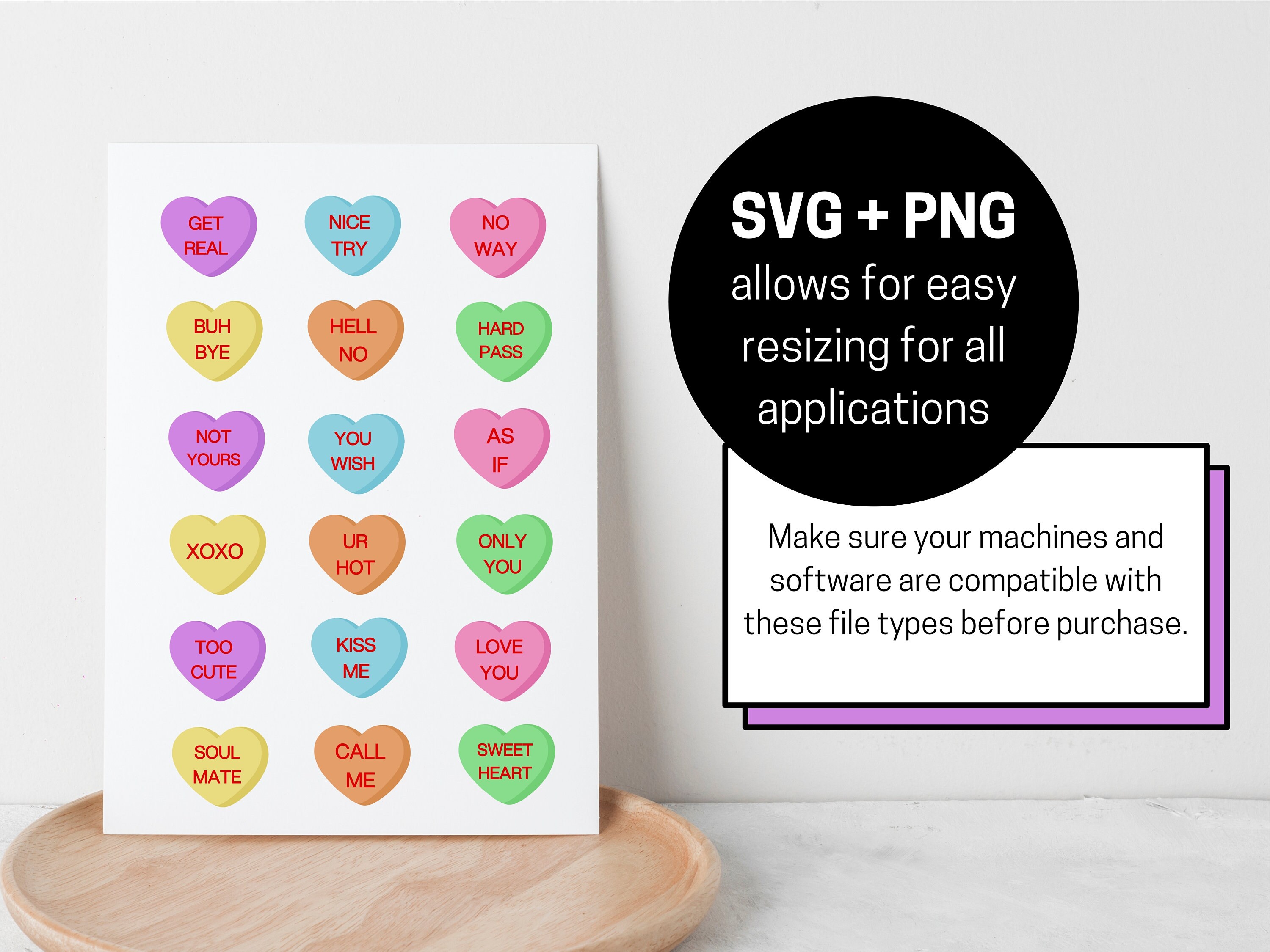 Conversation Hearts Clipart Bundle, Funny Valentine's Day Rejection ...