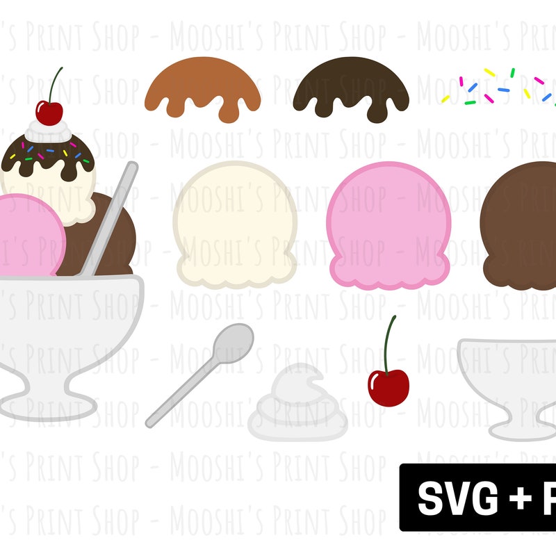 Svg File Ice Cream Sundae - Etsy