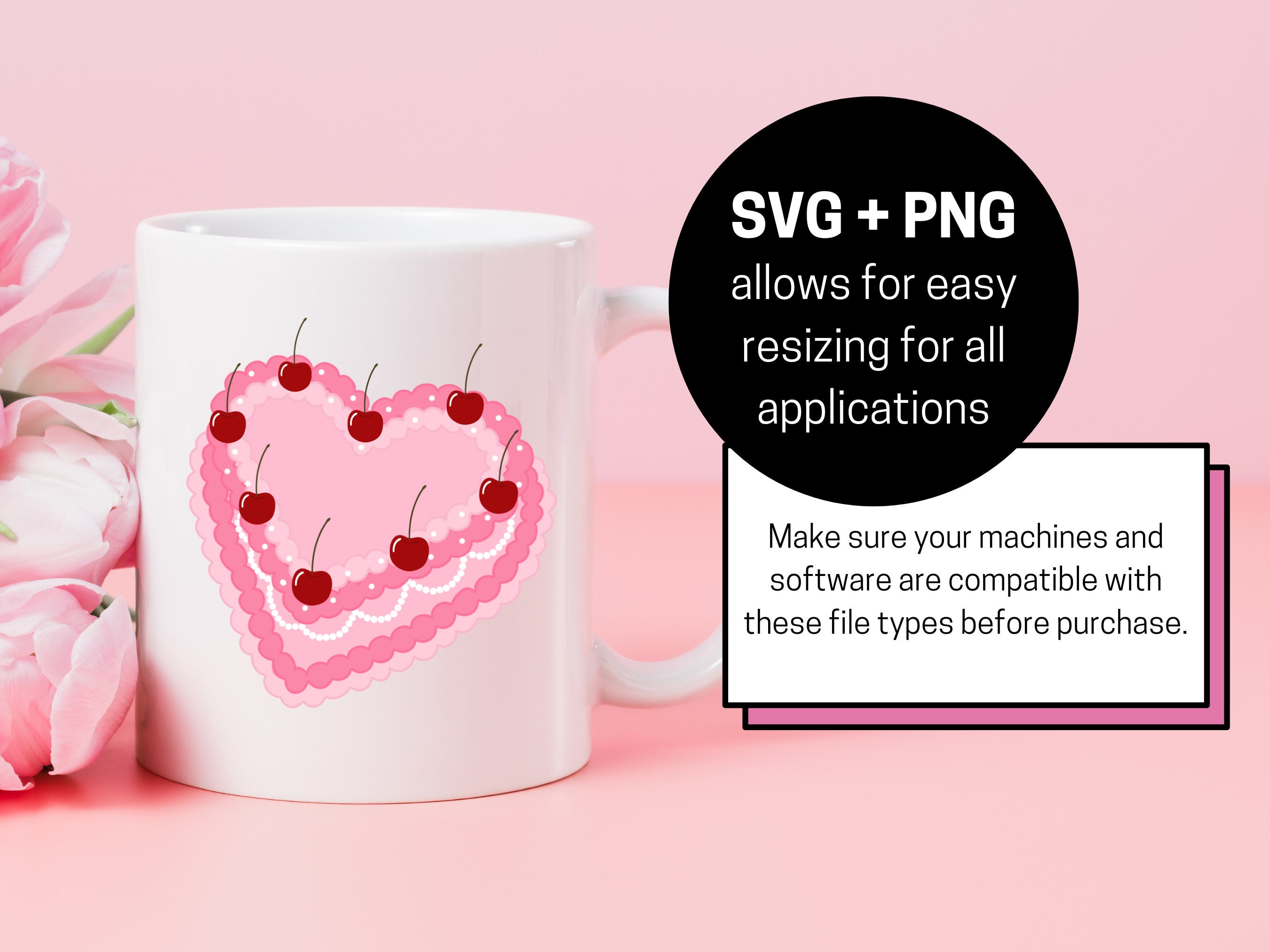 Cherry Pink Heart Shaped Cake Clipart, Cute Vintage Cottagecore Fruit ...