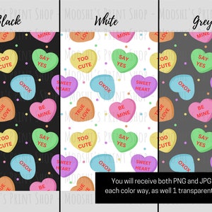 Conversation Hearts Digital Paper, Valentine's Day Candy Heart Message ...