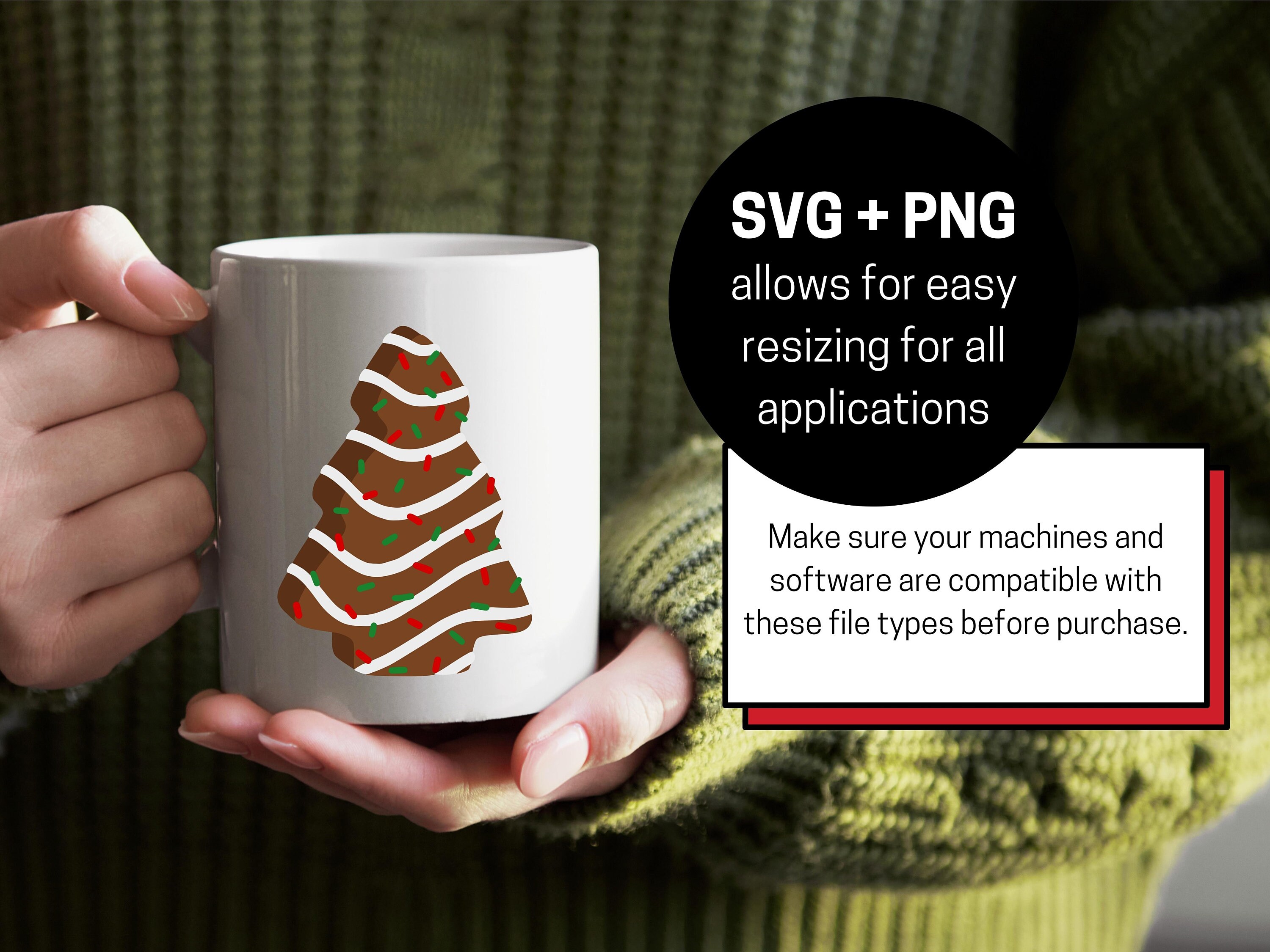 Christmas Tree Snack Cake Brownie Clipart Bundle, Trendy Holiday Xmas ...