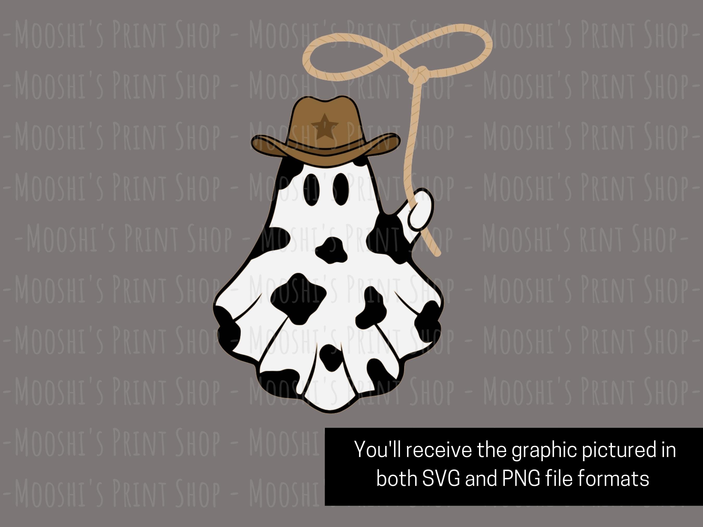 Cowboy Ghost Clipart Cute Halloween Western Cow (Download Now) - Etsy