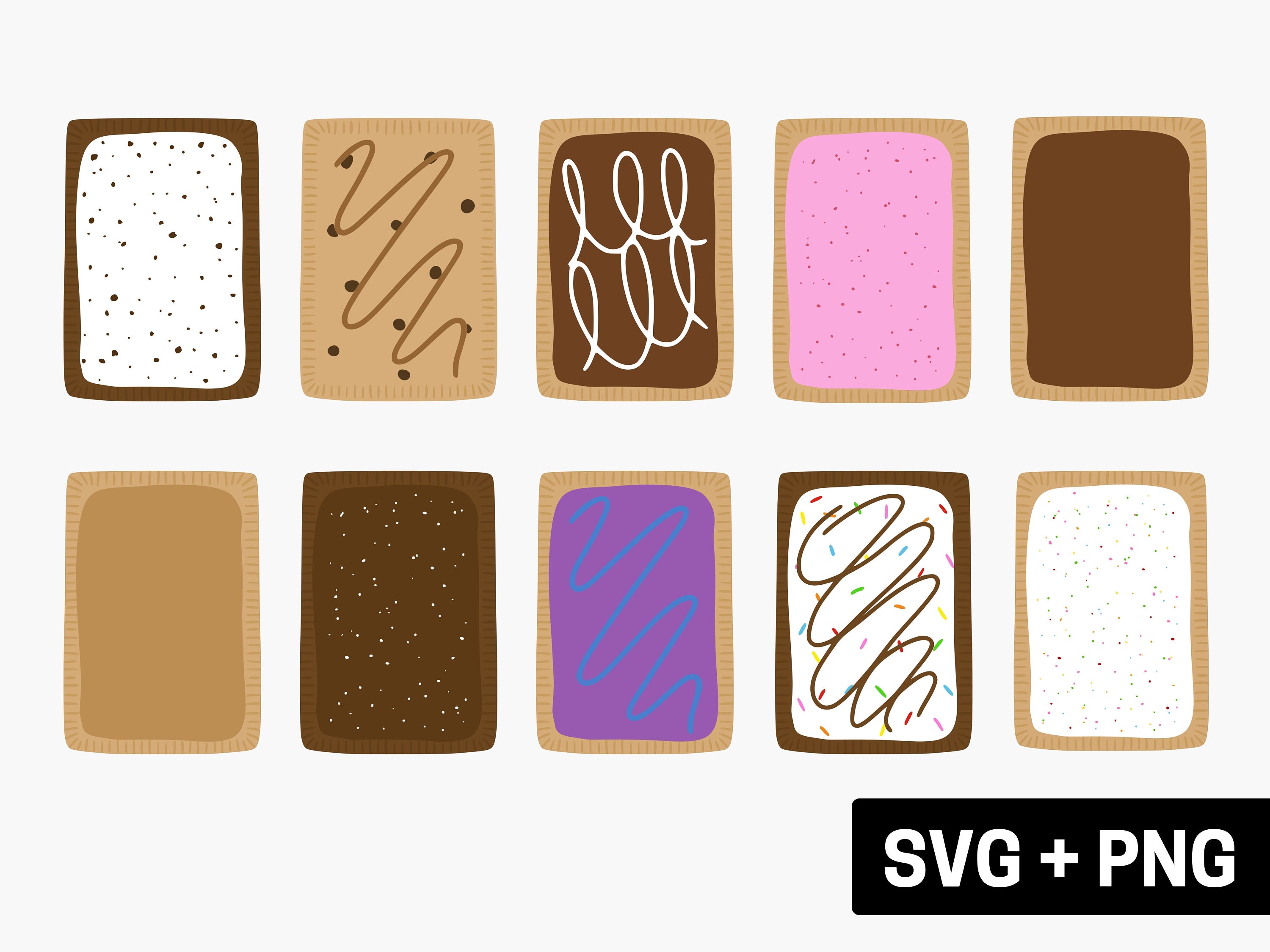 Toaster Tart Pastry Clipart, Chocolate Cherry Brown Sugar Cinnamon ...