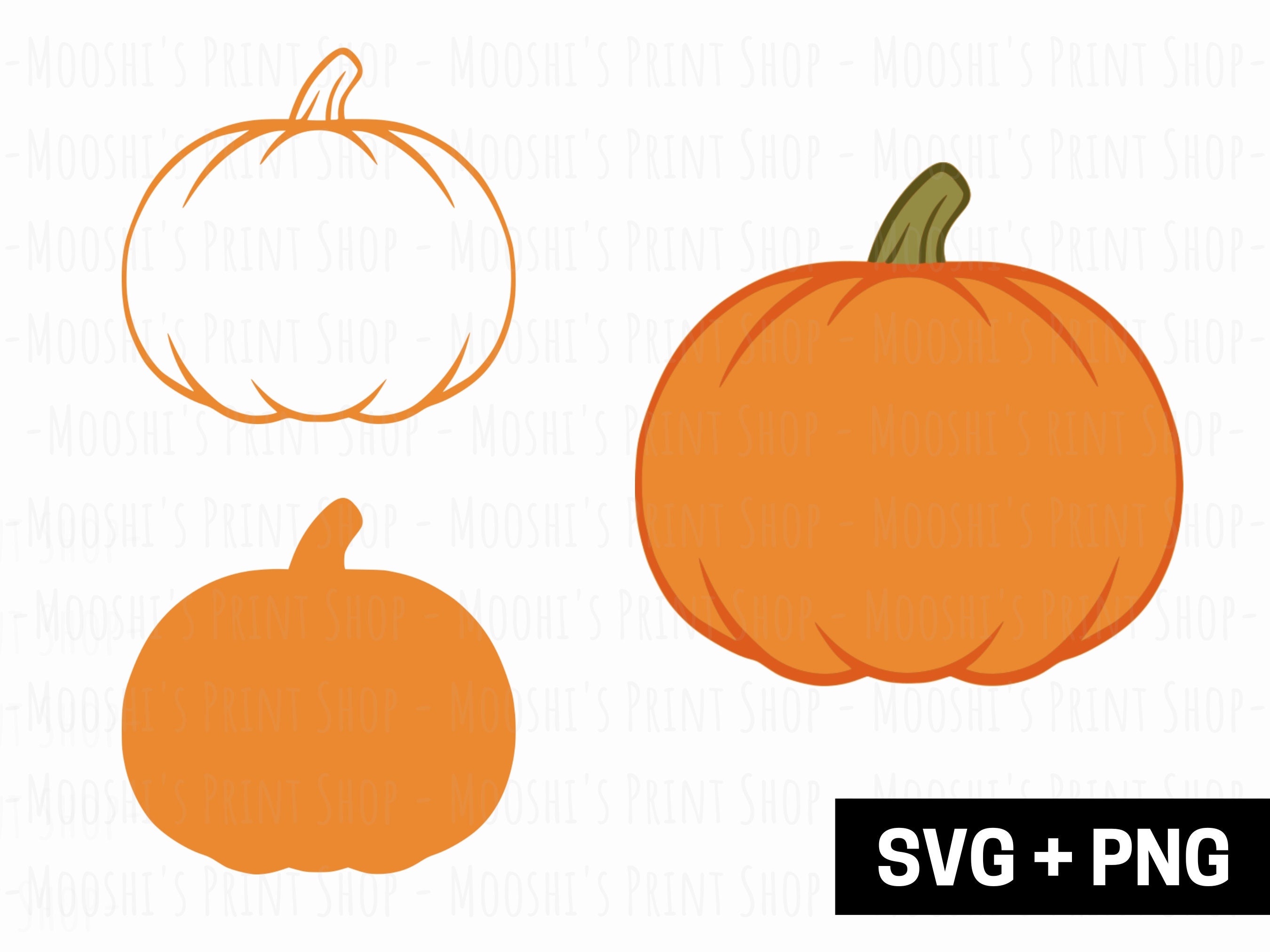 Pumpkin Clipart Bundle, Easy Outline Silhouette, Simple Layered ...