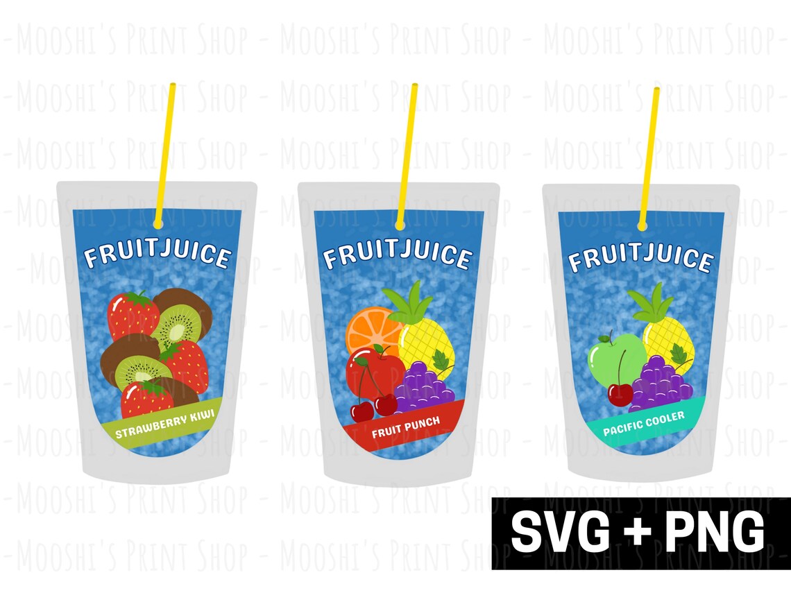 Fruit Juice Pouch Clipart Capri Sun Juice Box SVG Strawberry - Etsy