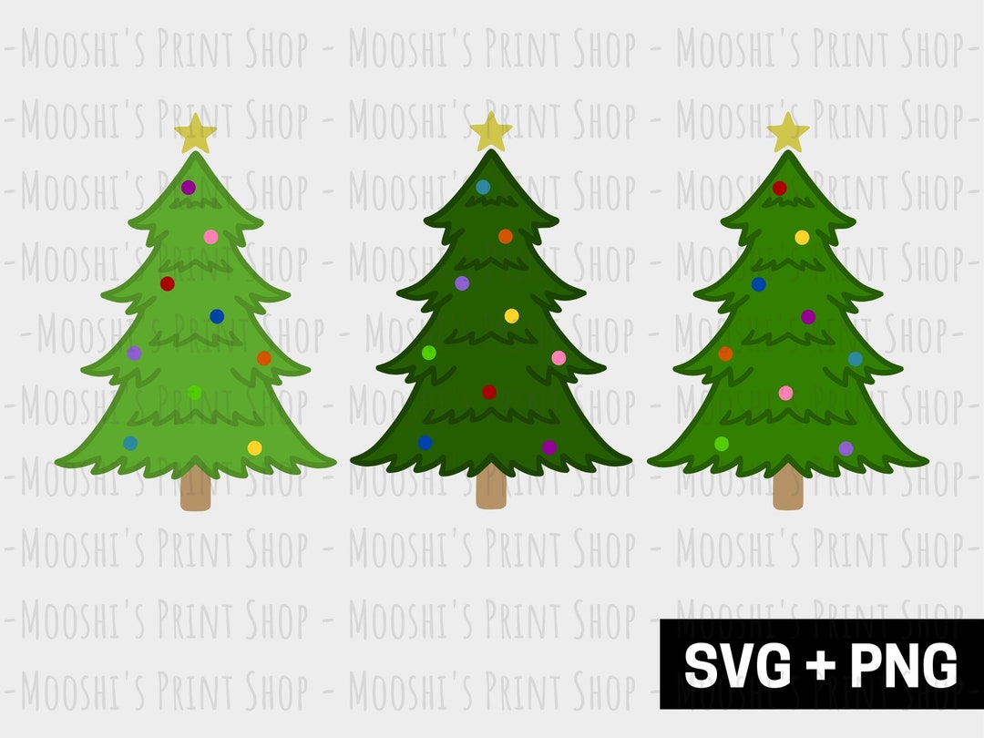 Holiday Trees Clipart Simple Christmas Green Pine Tree - Etsy