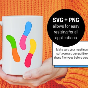 Gummy Worms Clipart Bundle, Colorful Sour Chewy Candy Graphics, Cute ...